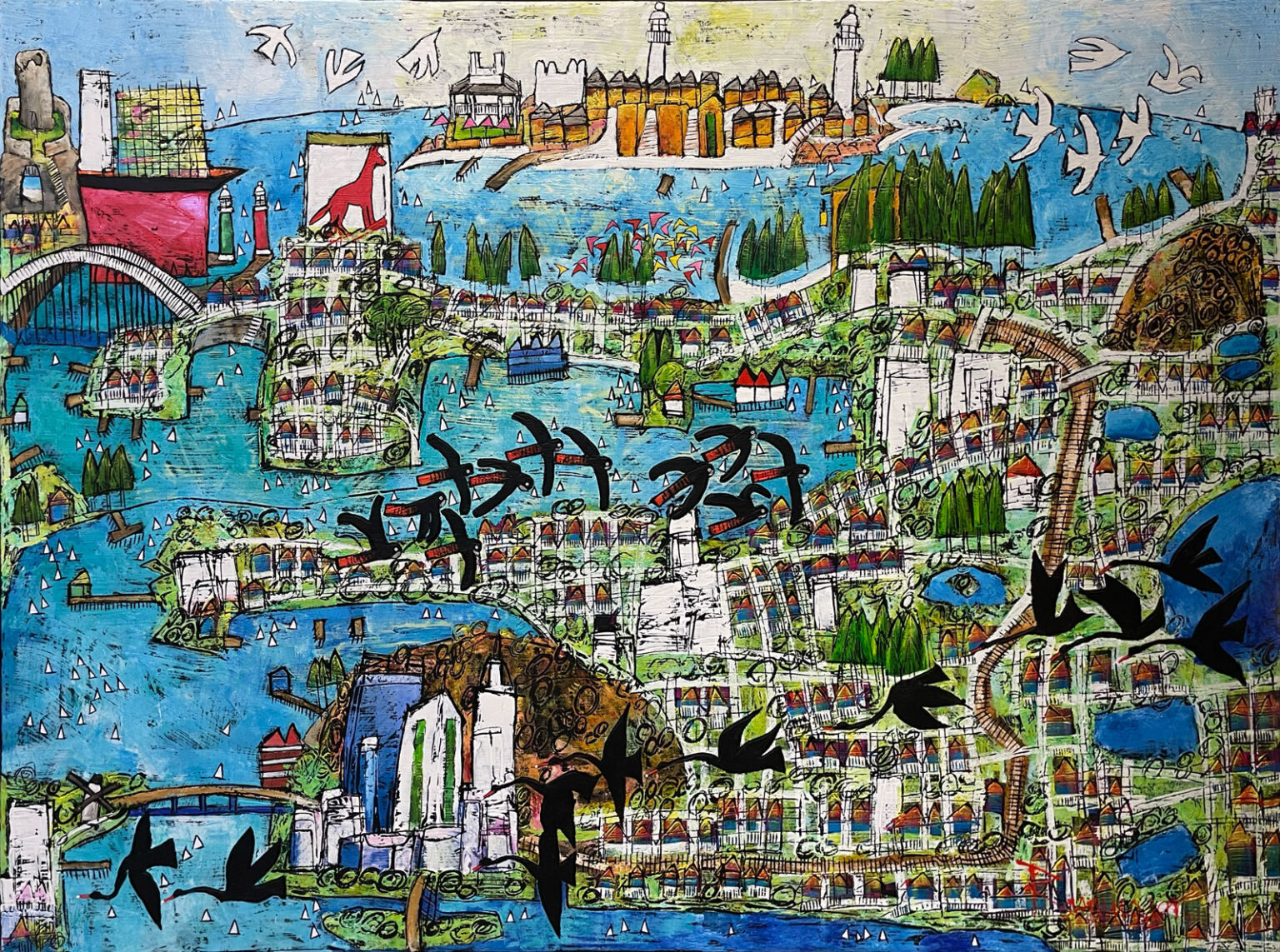 Metropolis Perth Impressionist Art - Ken Rasmussen